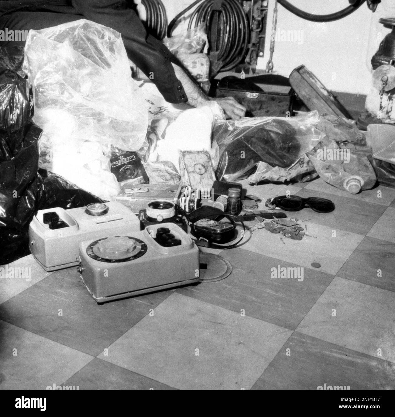 Image shows the personal belongings of David Johnstone and John Hoare ...