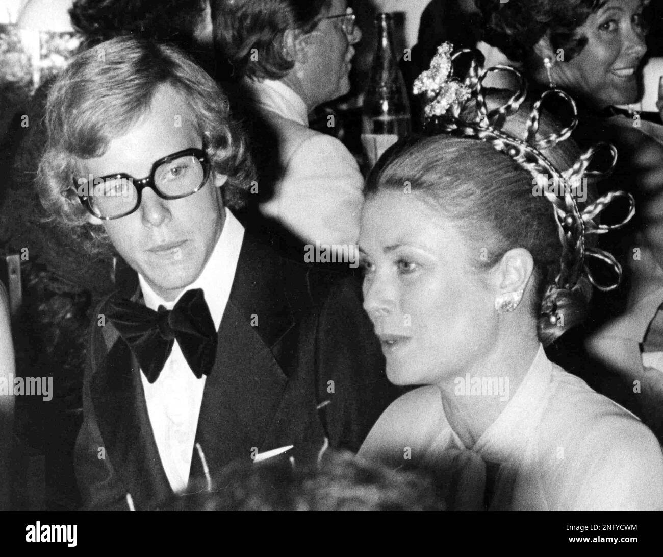 Princess Grace of Monaco and her son Prince Albert, during the banquet ...