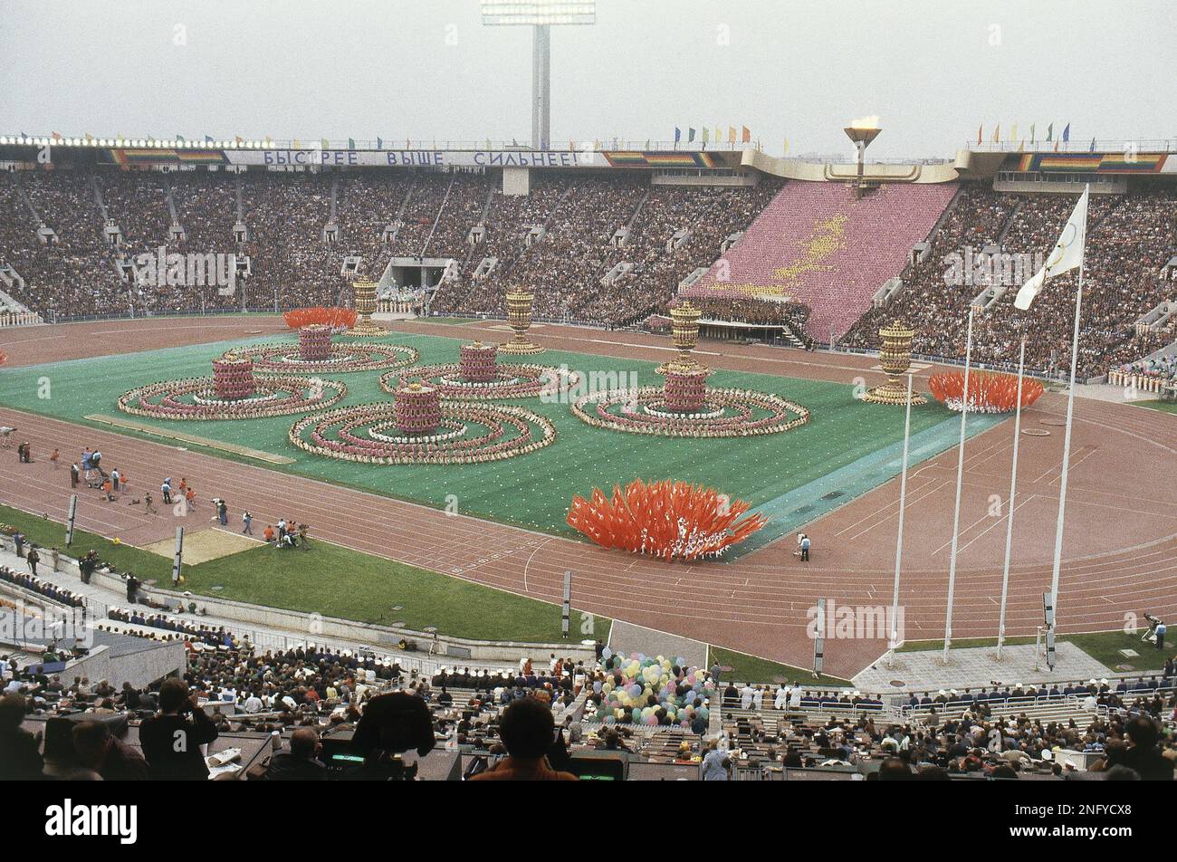 Opening ceremony of the 1980 Moscow Summer Olympic Games, July 19, 1980 ...