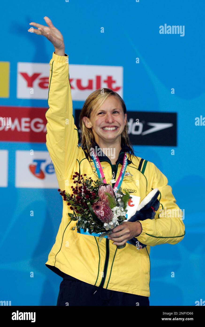 Australia's Libby Lenton is awarded the gold medal for the women's 100m ...