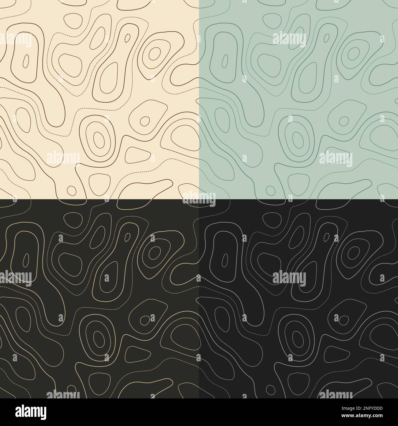 Topography patterns. Seamless elevation map tiles. Astonishing isoline ... Topography patterns. Seamless elevation map tiles. Astonishing isoline ...