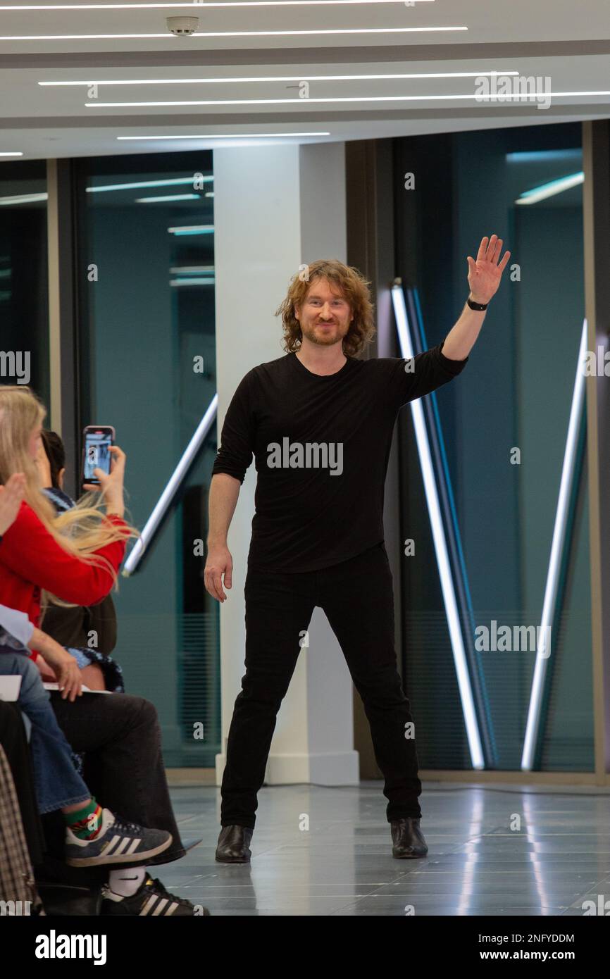 London, UK. Friday 17th February 2023. Designer Mark Fast at the Mark ...