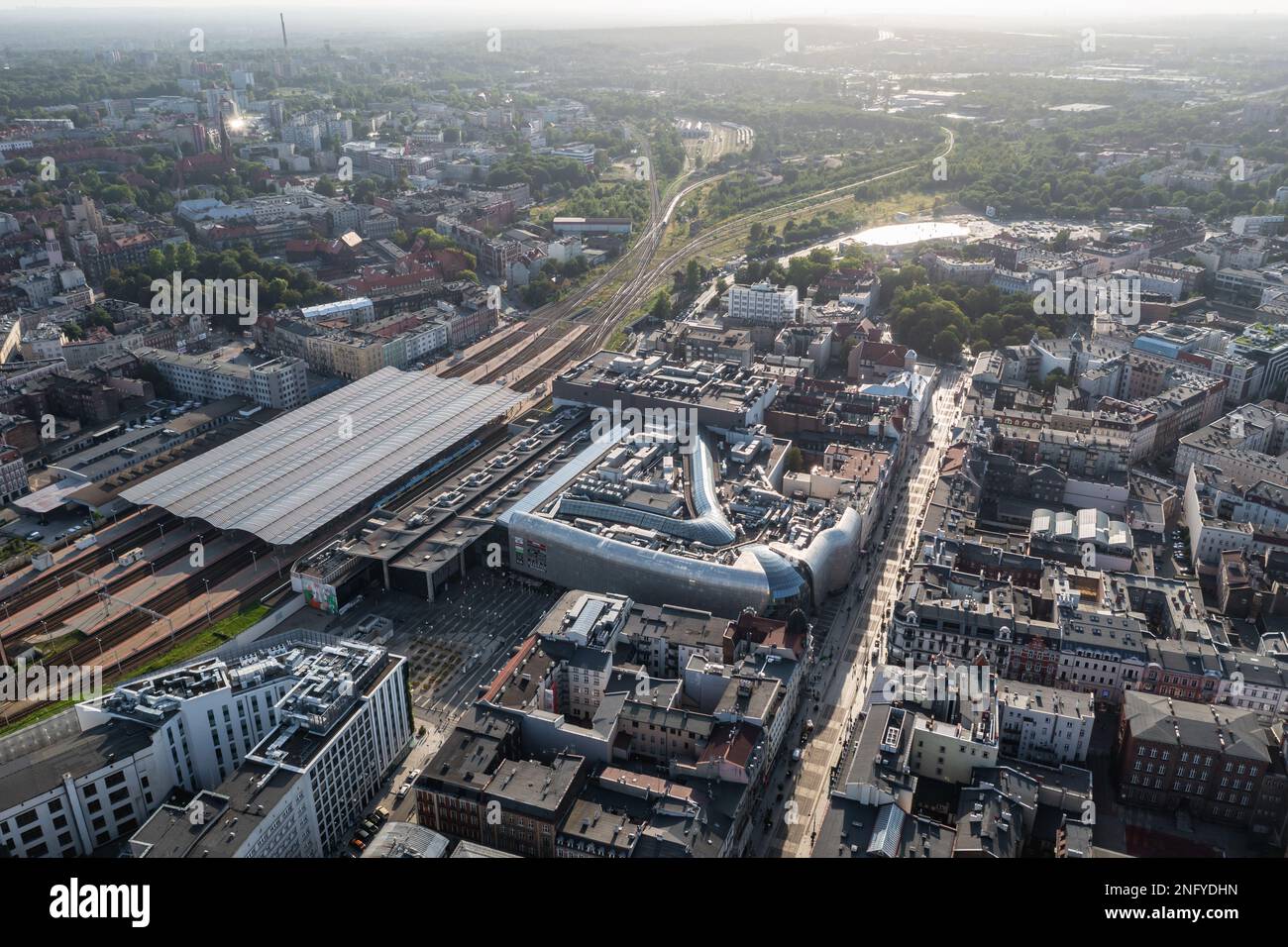 Aerial drone photo of Katowice city, Silesia region of Poland with ...