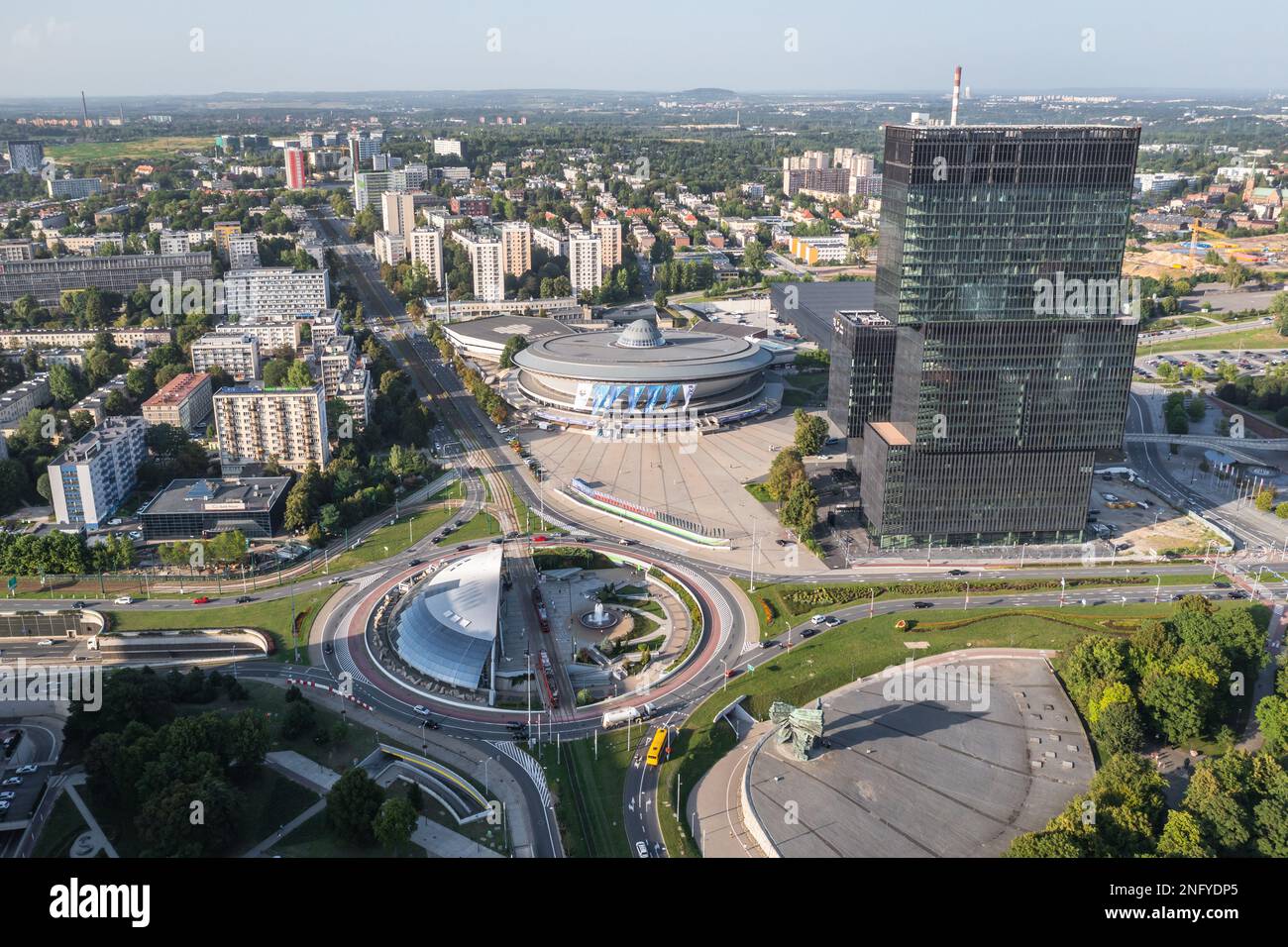 Aerial view roundabout poland hi-res stock photography and images - Alamy