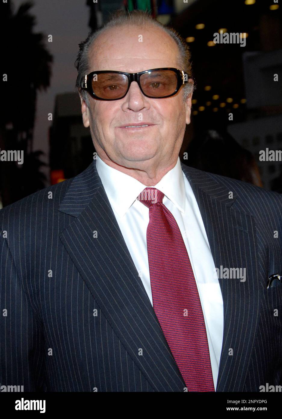 Actor Jack Nicholson poses on the press line at the premiere for the feature film "The Bucket ...