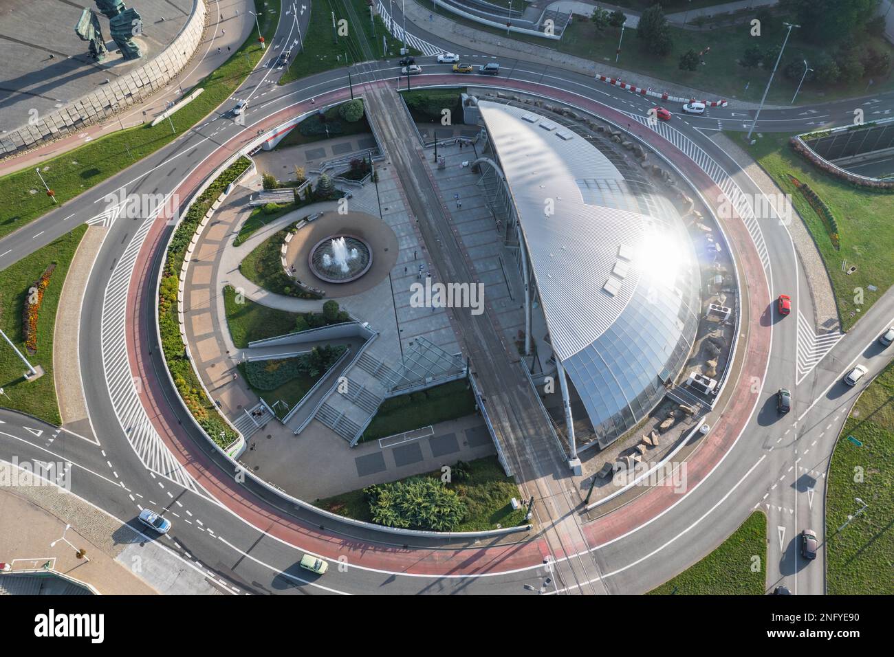 Roundabout of General Jerzy Zietek in Katowice city, Silesia region of ...
