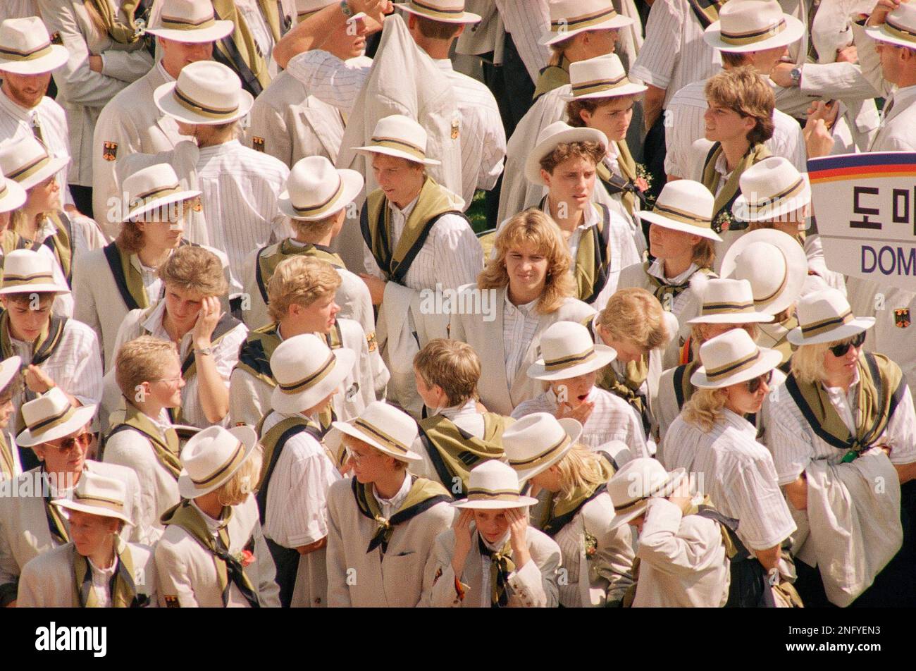 West Germany's Steffi Graf is among her country's delegation Saturday ...