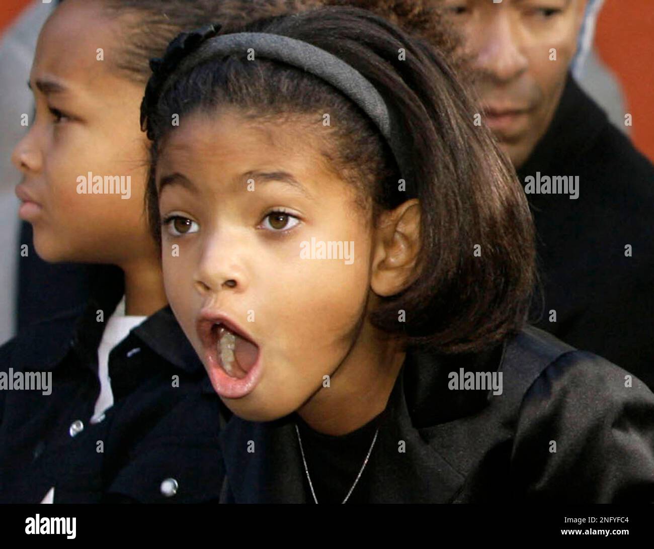 Willow Smith, daughter of actor Will Smith, reacts during a hand and ...