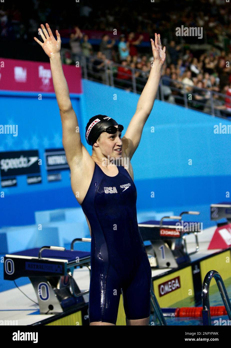 USA's Katie Hoff celebrates after winning the women's 400m Individual ...