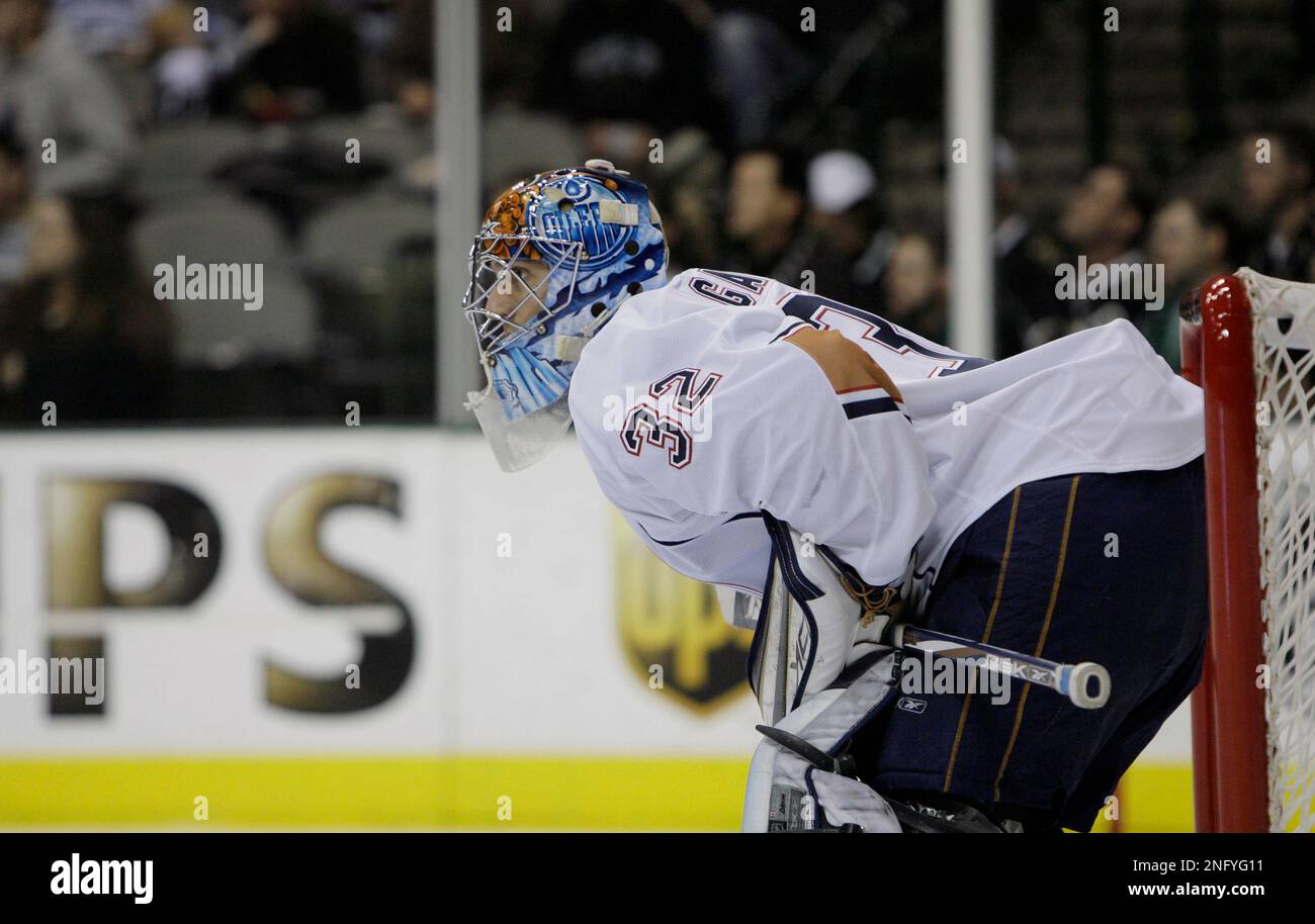 Edmonton Oilers goalie Mathieu Garon in a hockey game against the ...