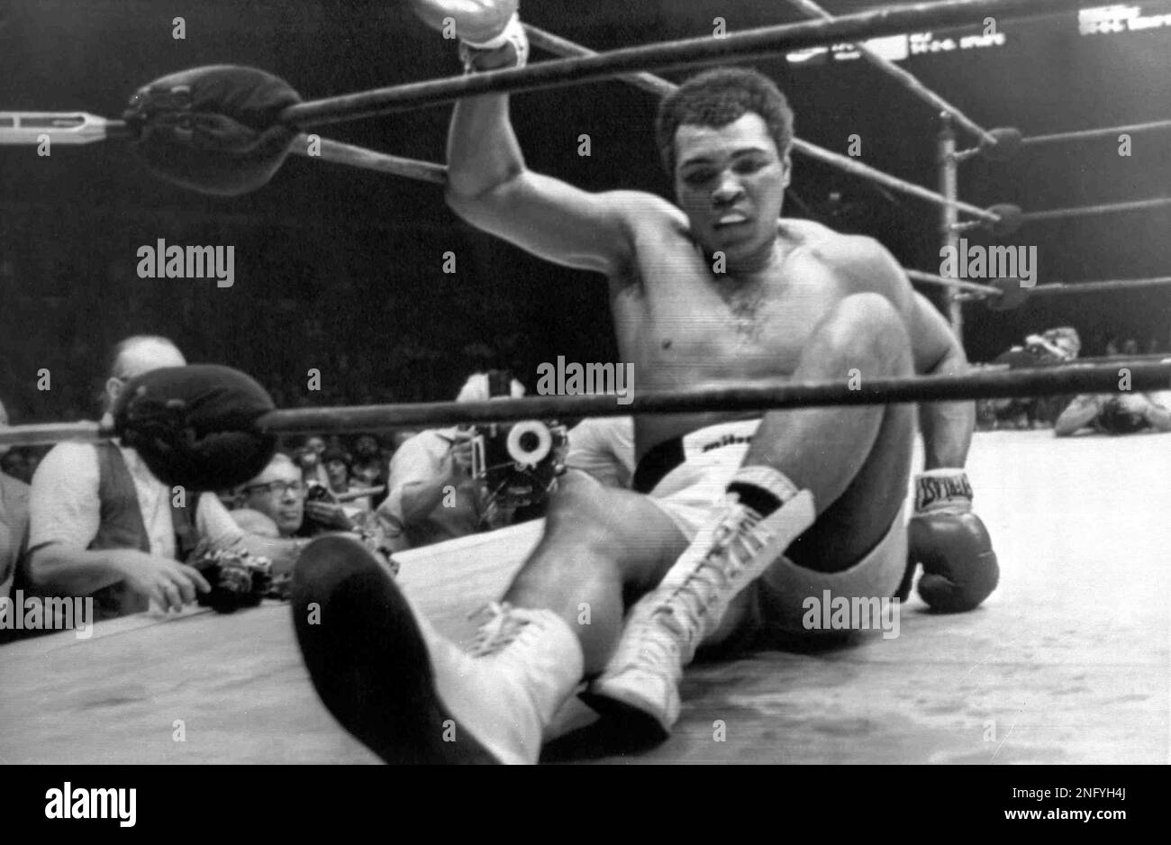 Image shows American boxer Muhammad Ali during the 14th round of the ...