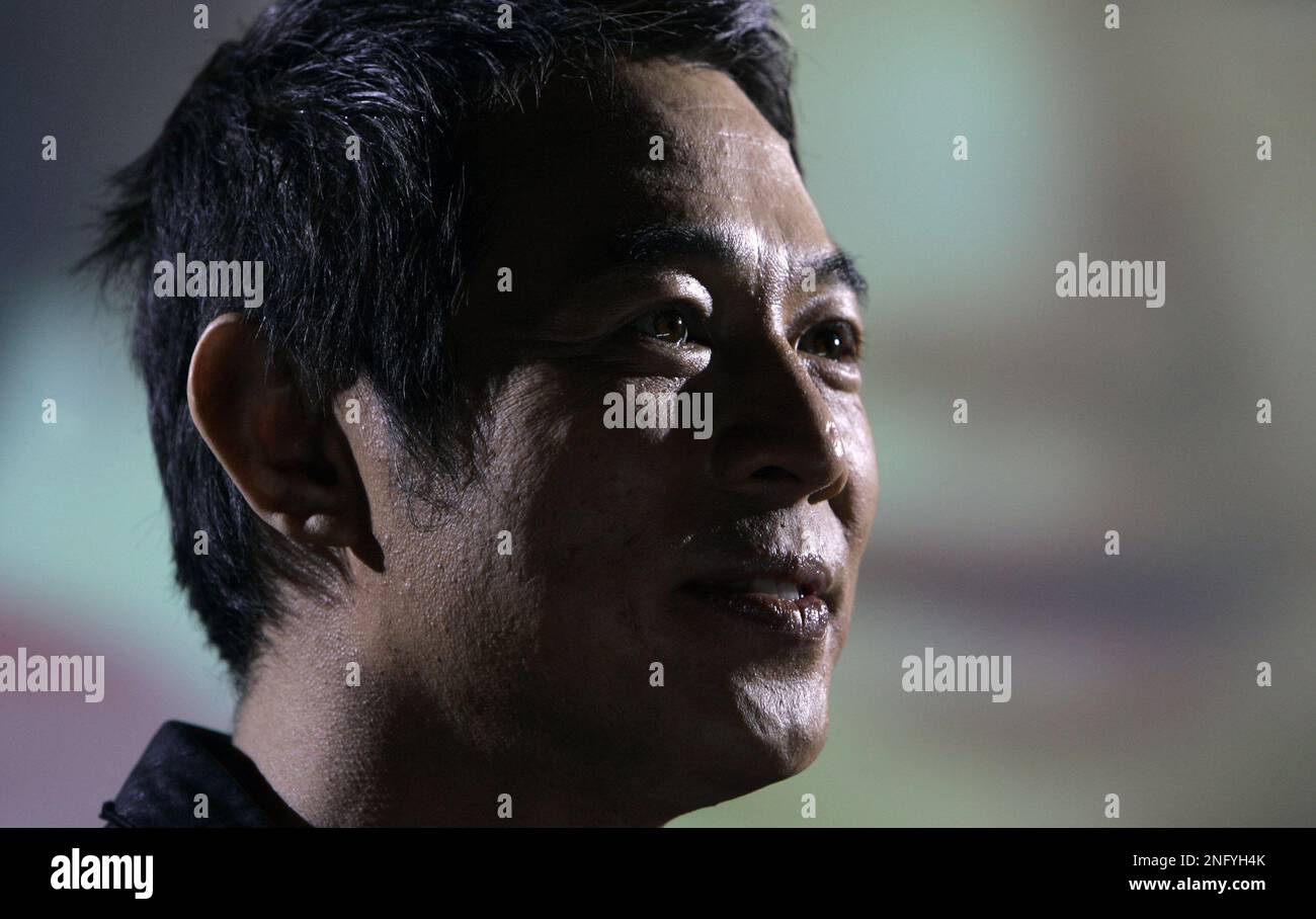 Chinese martial arts actor Jet Li attends a TV talk show in Hong Kong ...