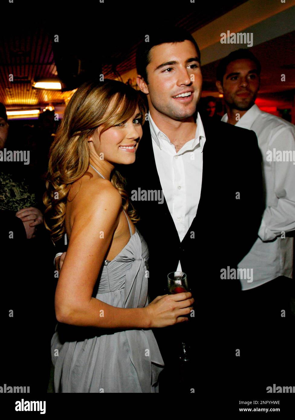 Lauren Conrad, left, and Brody Jenner pose together during MTV's "The ...