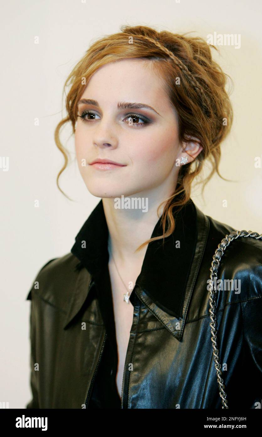 British actress Emma Watson poses for the photographers prior to a ...