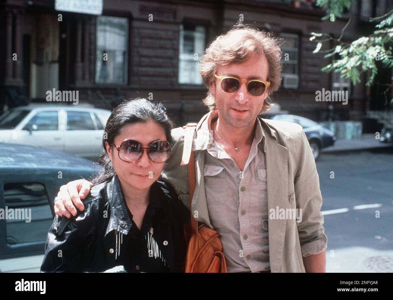 John Lennon and his wife, Yoko Ono, arrive at The Hit Factory, a ...