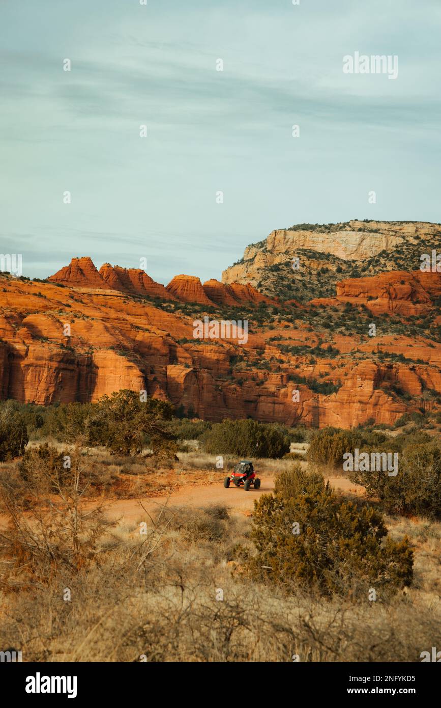 Side by side 4 wheeler driving on forest service road 525 in Coconino ...