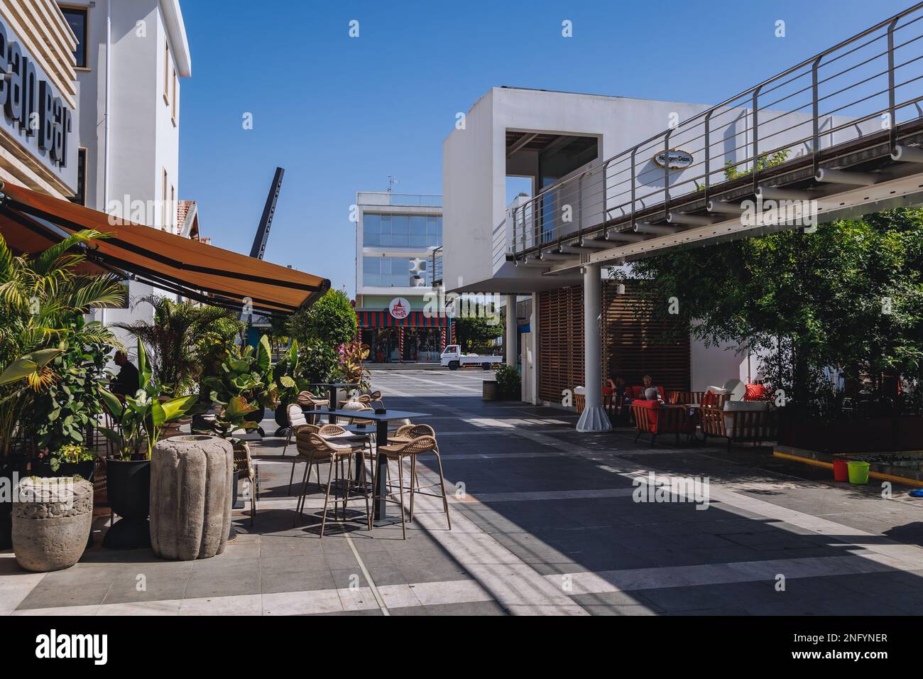 Area of Old Port and new marina in Limassol city in Cyprus island ...