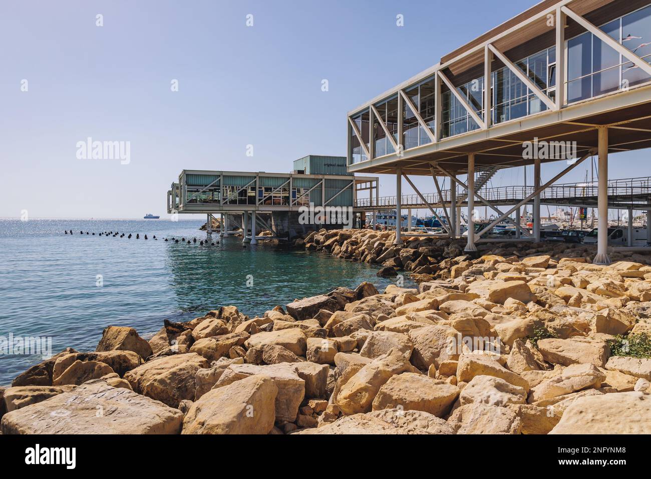 Restaurants in Old Port area next to blue flag marina in Limassol city ...