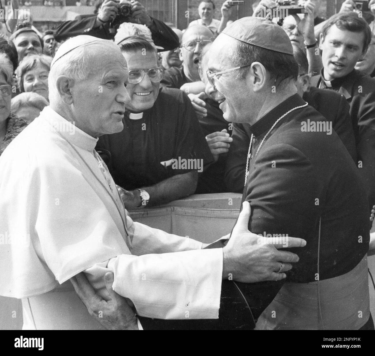 Pope John Paul II and Archbishop Joseph L. Bernardin, of Chicago ...