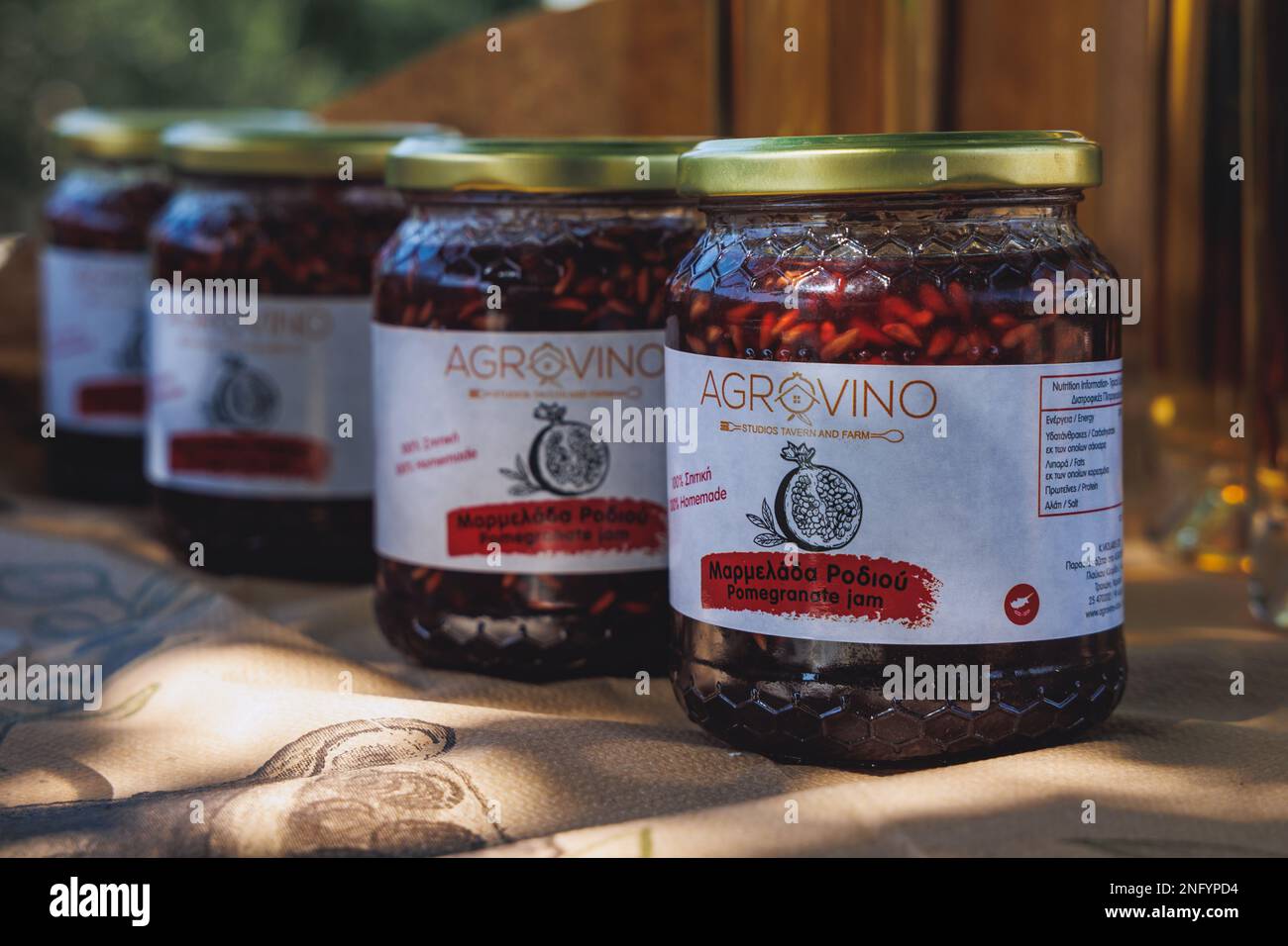 Pomegranate jam produced by Agrovino Farm of Violaris family in ...