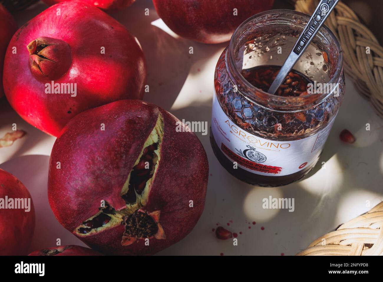 Pomegranate jam produced by Agrovino Farm of Violaris family in ...