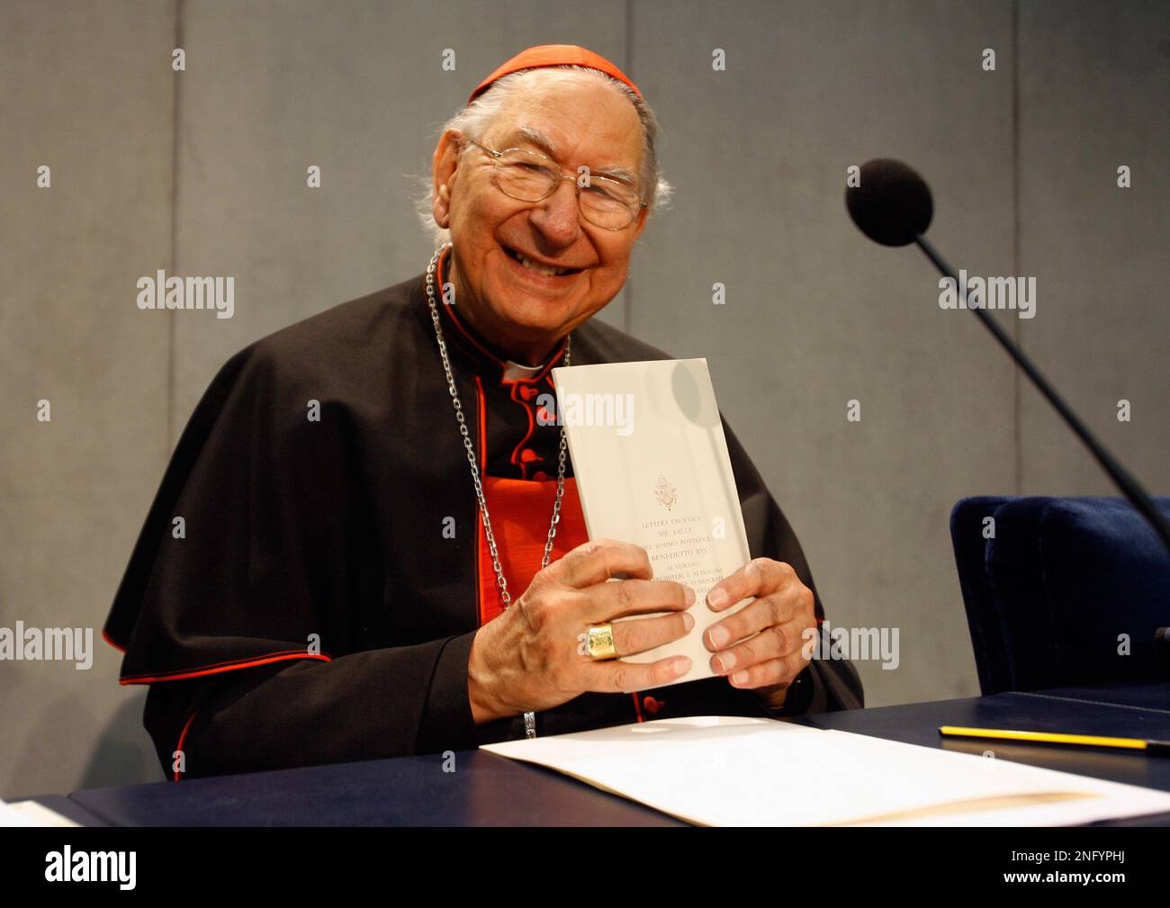 French Cardinal Georges Marie Martin Cottier present Pope Benedict XVI ...