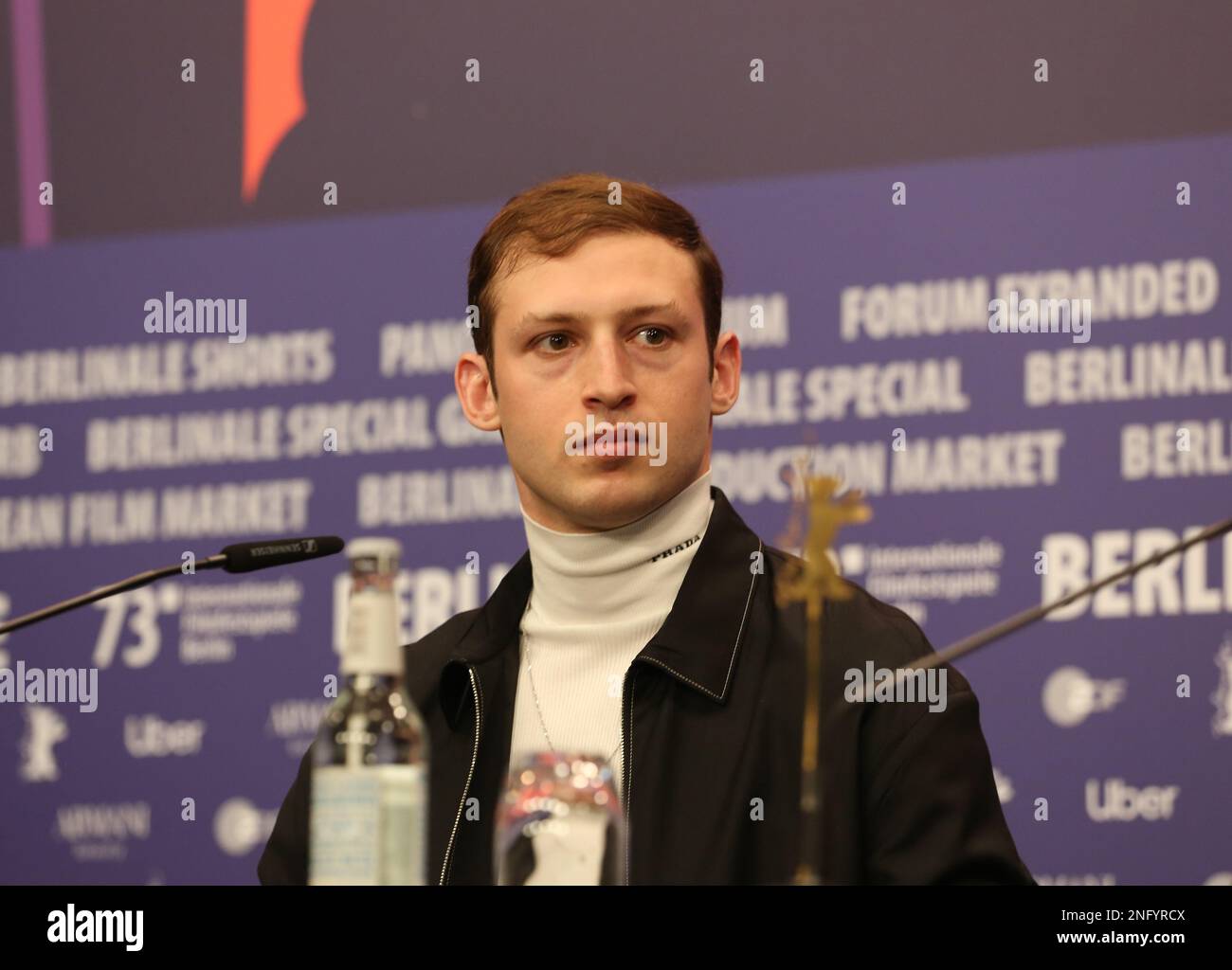 Berlin, Germany. 17th February 2023. Actor Tom Mercier at the press ...