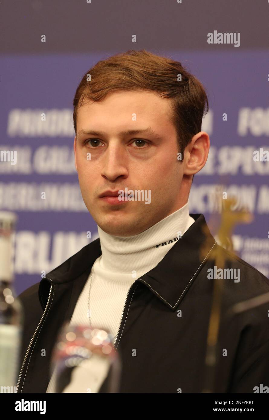 Berlin, Germany. 17th February 2023. Actor Tom Mercier at the press ...