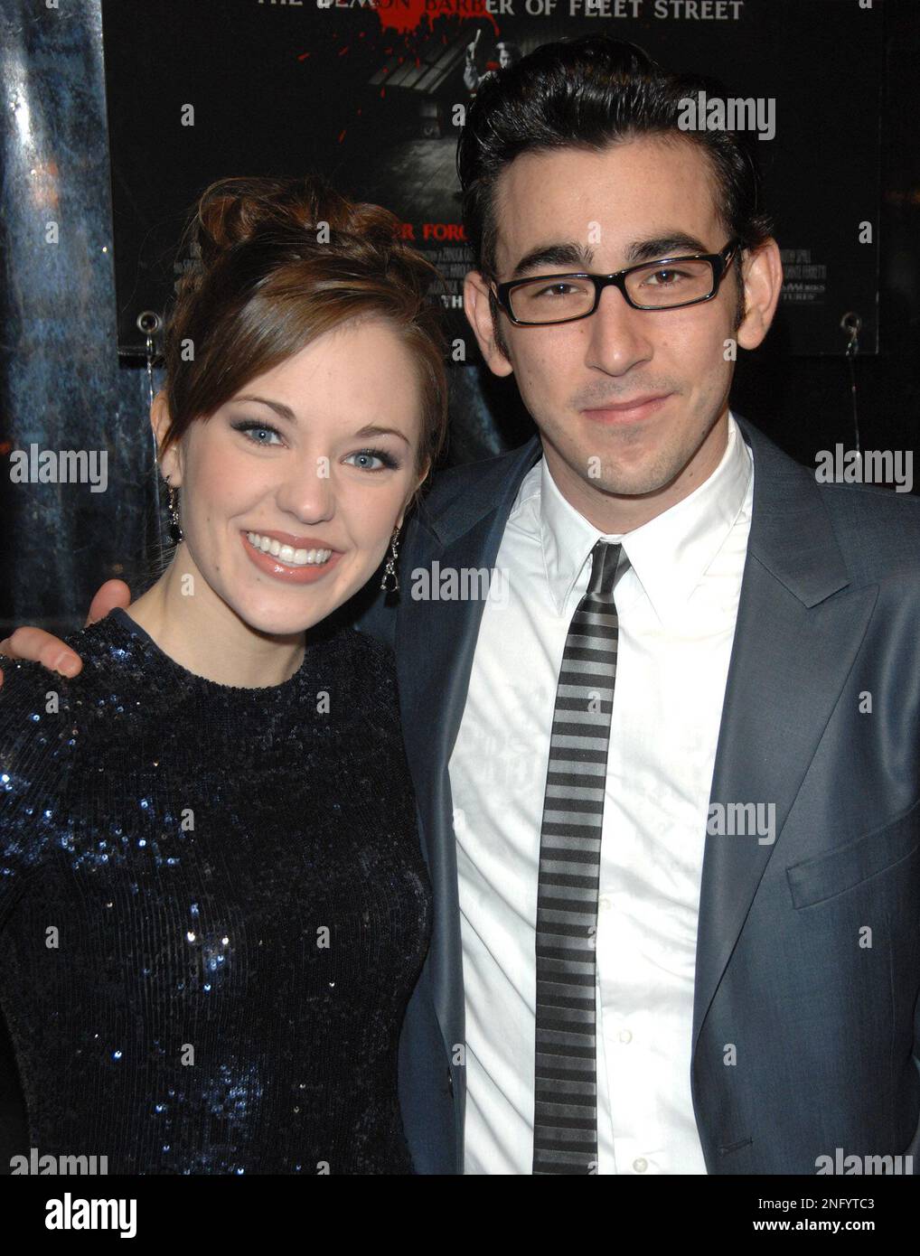 Actors Laura Osnes and Max Crumm arrives at the premiere of "Sweeney ...