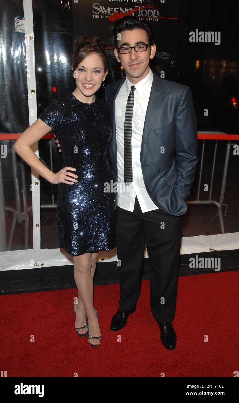 Actors Laura Osnes and Max Crumm arrives at the premiere of "Sweeney ...