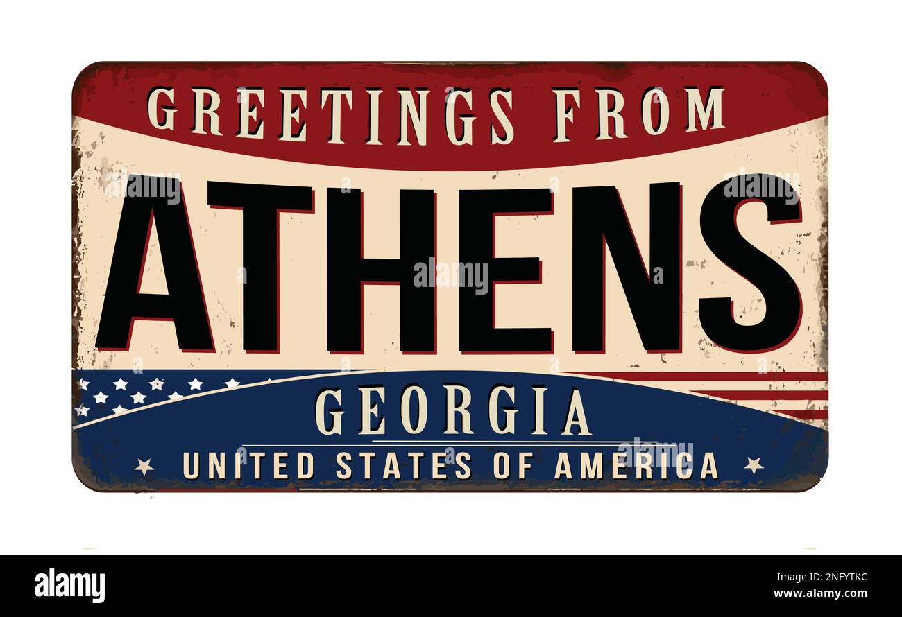 Vintage map of athens georgia Stock Vector Images - Alamy