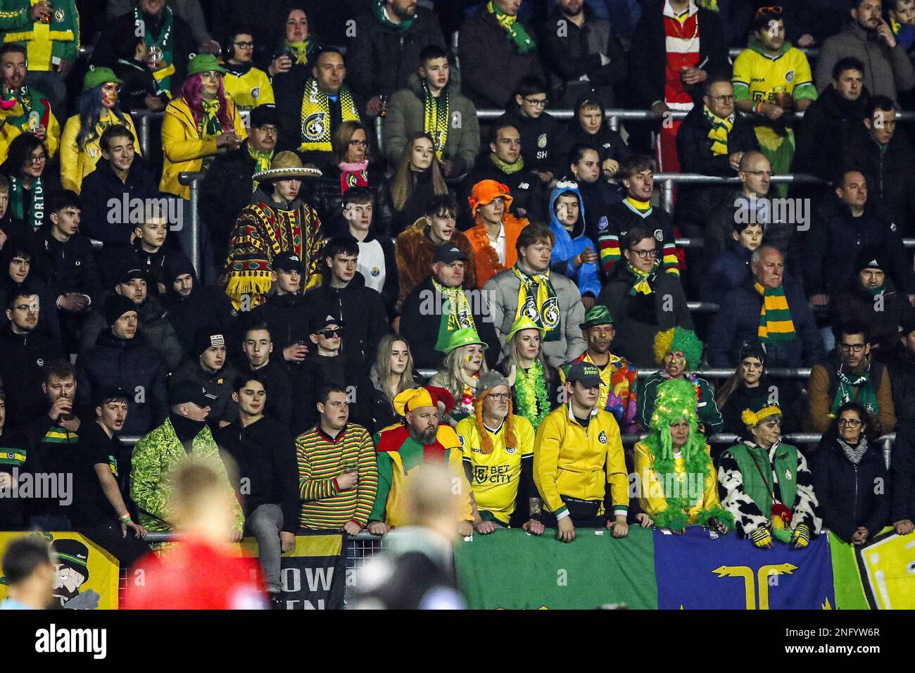 Waalwijk, Netherlands. 17th Feb, 2023. WAALWIJK - Fans in carnival ...