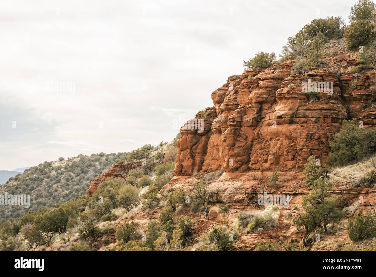 Young female woman walking on popular hiking trail in Sedona Arizona ...