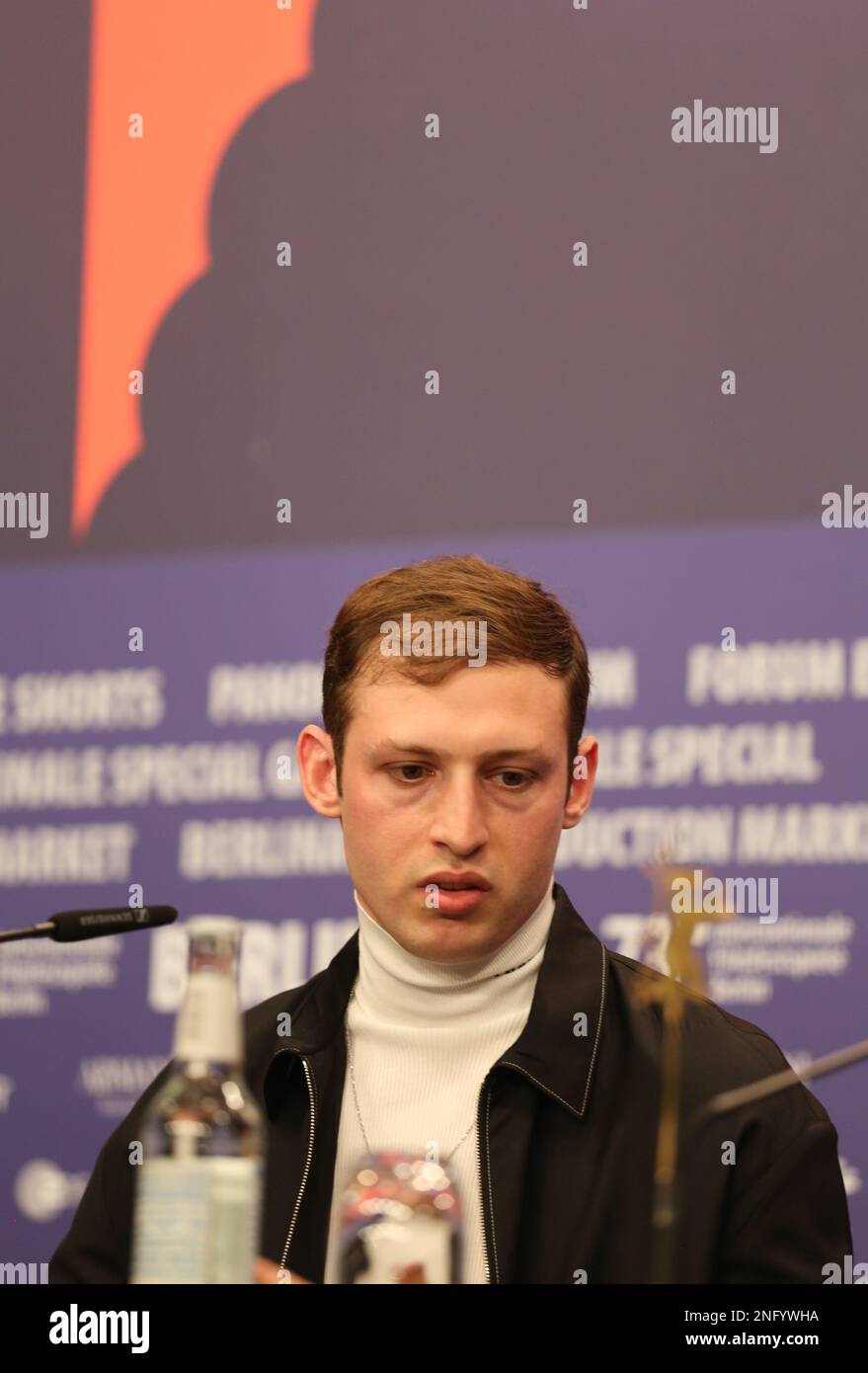 Berlin, Germany. 17th February 2023. Actor Tom Mercier at the press ...