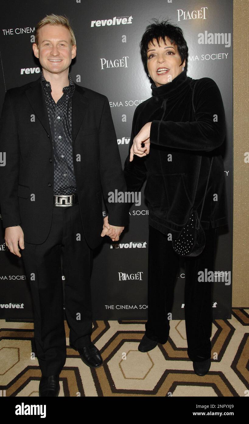 Actress-singer Liza Minnelli and guest Johnny Rodgers attends a special ...