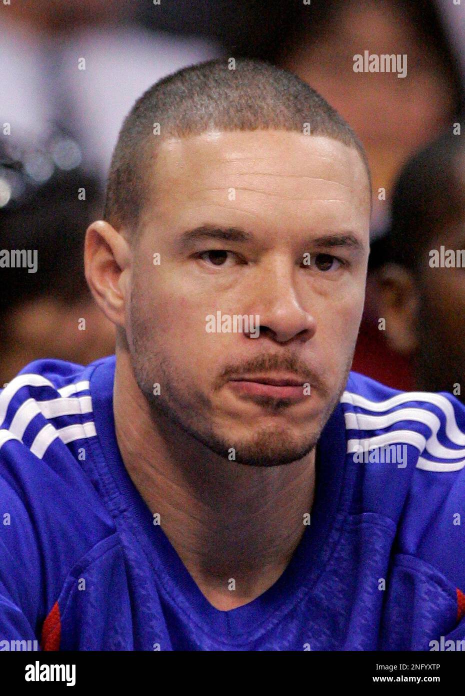 Los Angeles Clippers center Aaron Williams looks on prior to their NBA ...