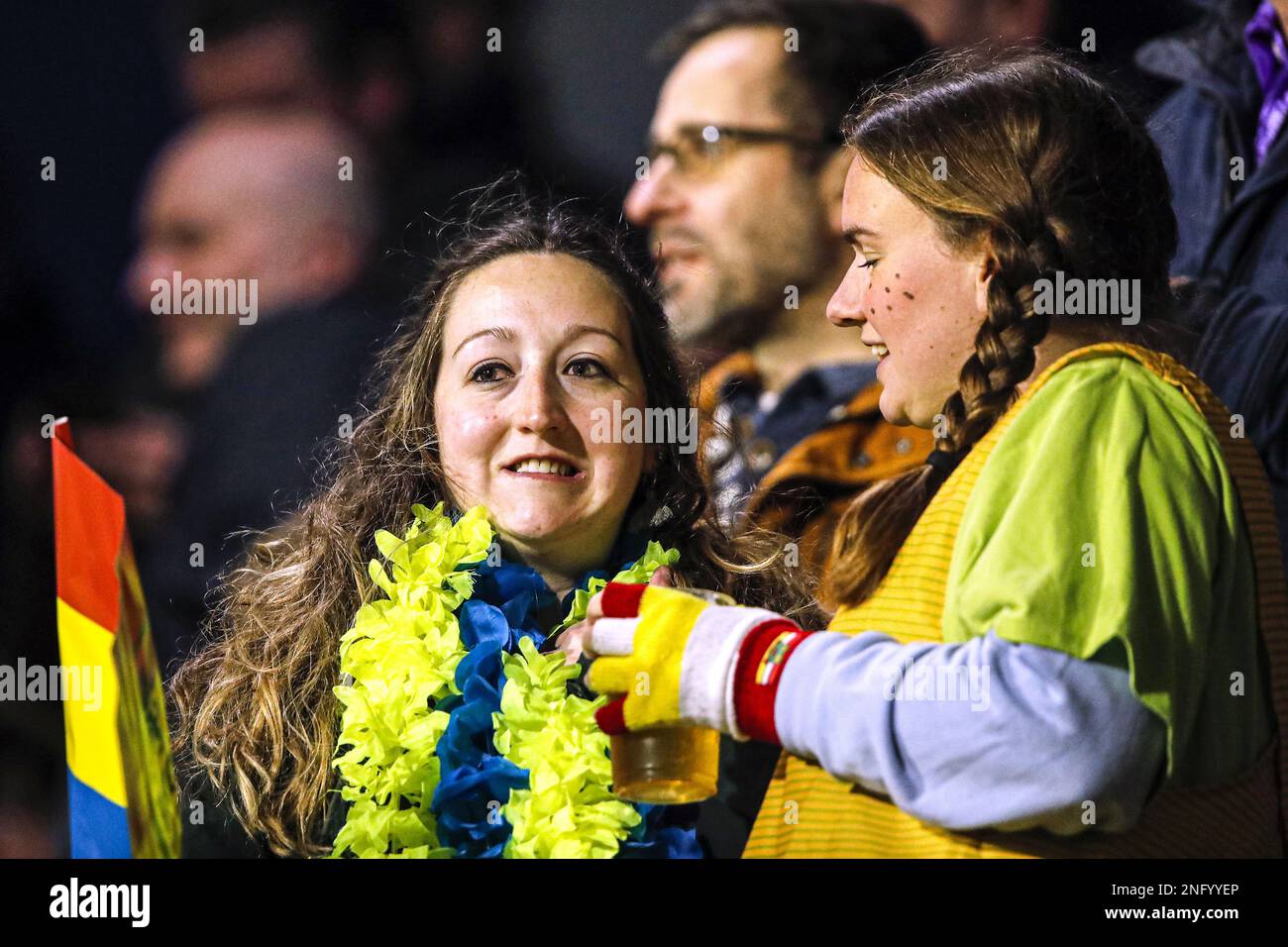 Waalwijk, Netherlands. 17th Feb, 2023. WAALWIJK - Fans in carnival ...