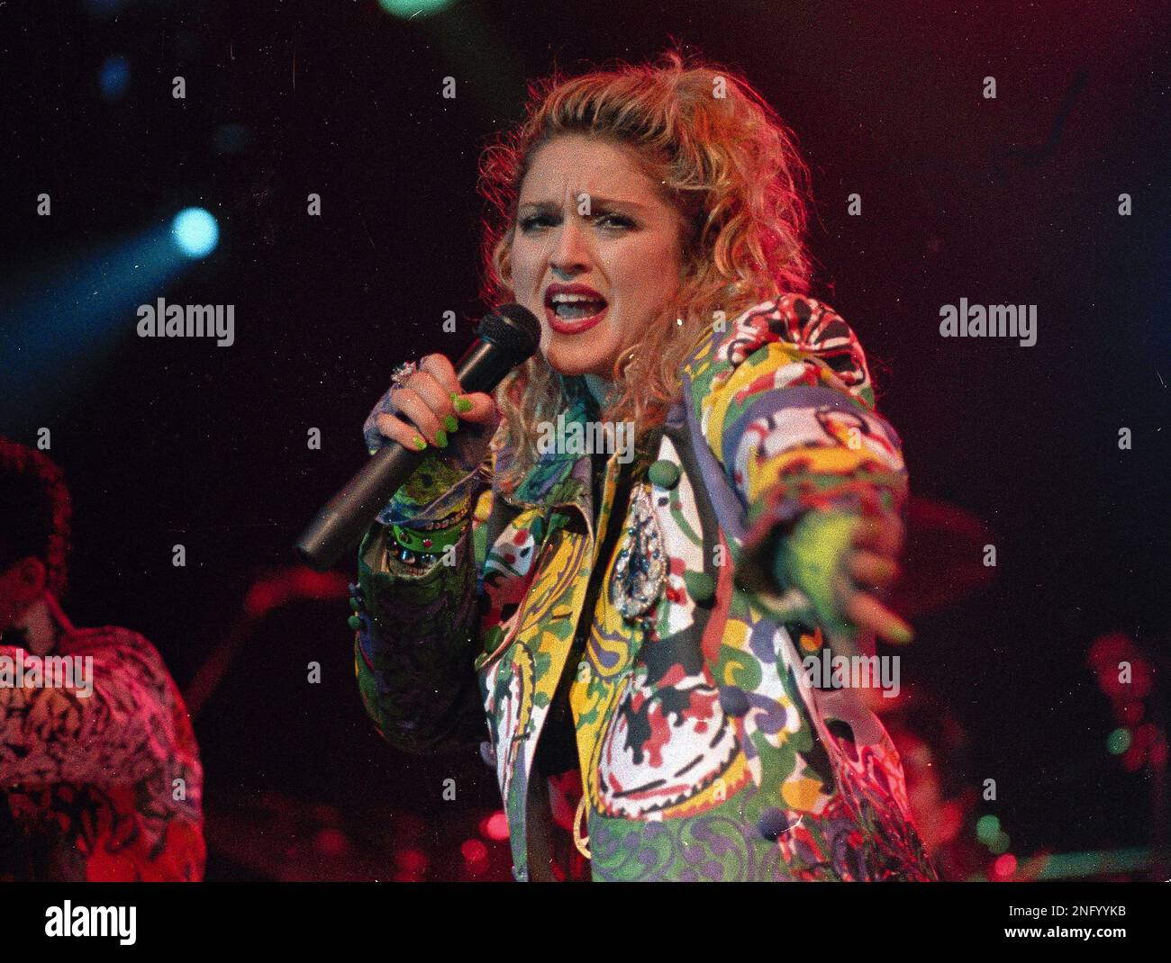 Pop star Madonna is seen performing as she opened her Virgin tour in ...