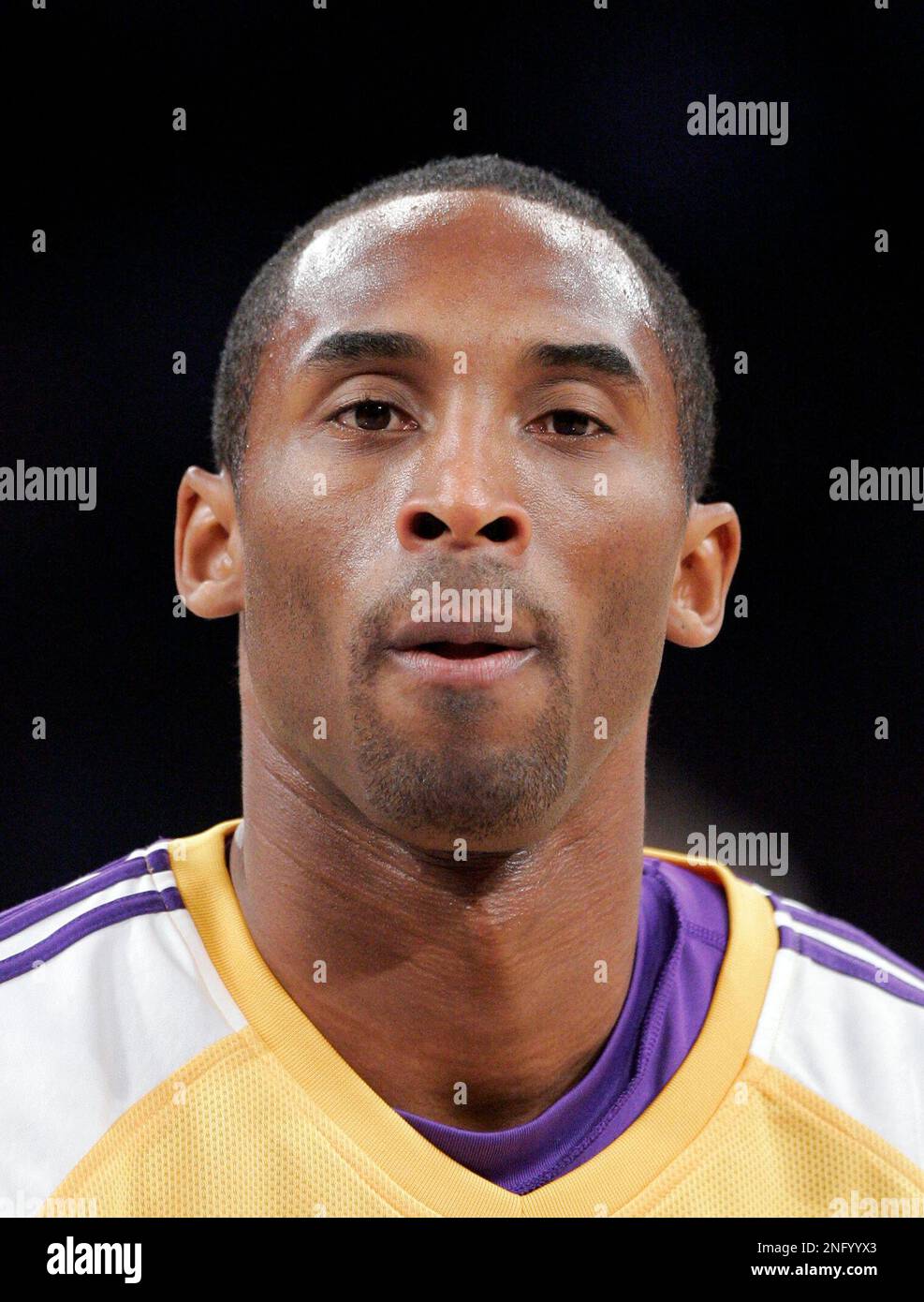 Los Angeles Lakers guard Kobe Bryant (24) looks on prior to their NBA ...