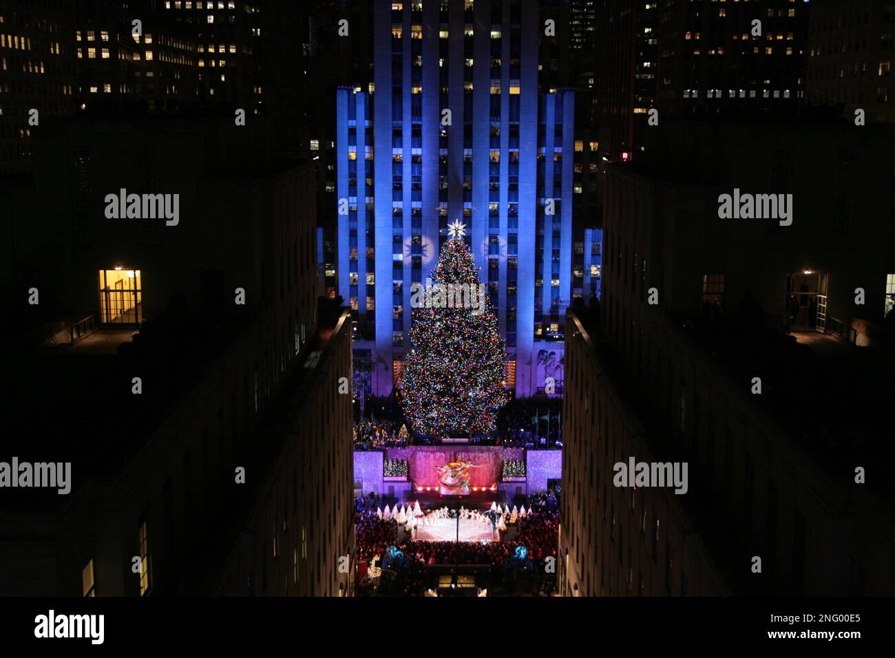 The Christmas tree at Rockefeller Center is lit Wednesday, Nov. 28 ...