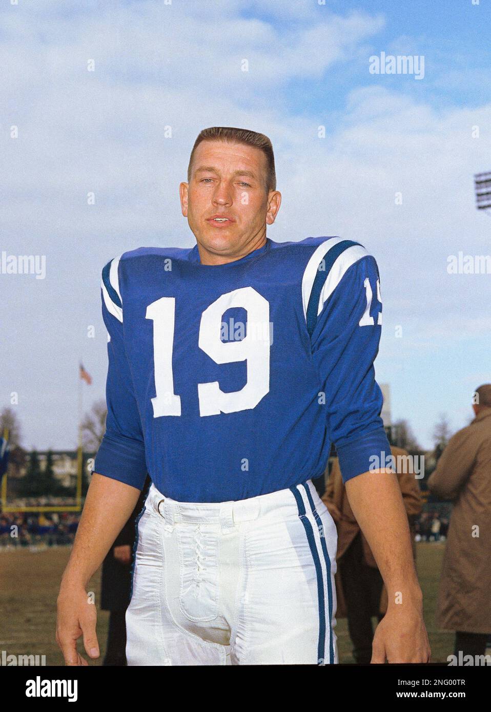 Baltimore Colts quarterback John Unitas poses for a photo in December ...