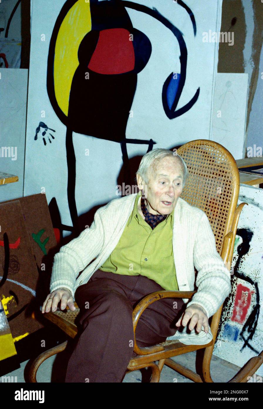 Spanish painter Joan Miro is shown in a photo in his house on his 85th ...