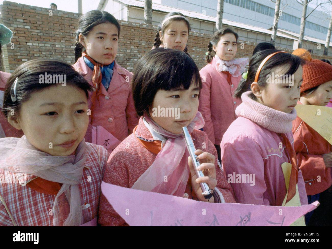 Seen here are unidentified young girls in Beijing, China, 1984. (AP ...