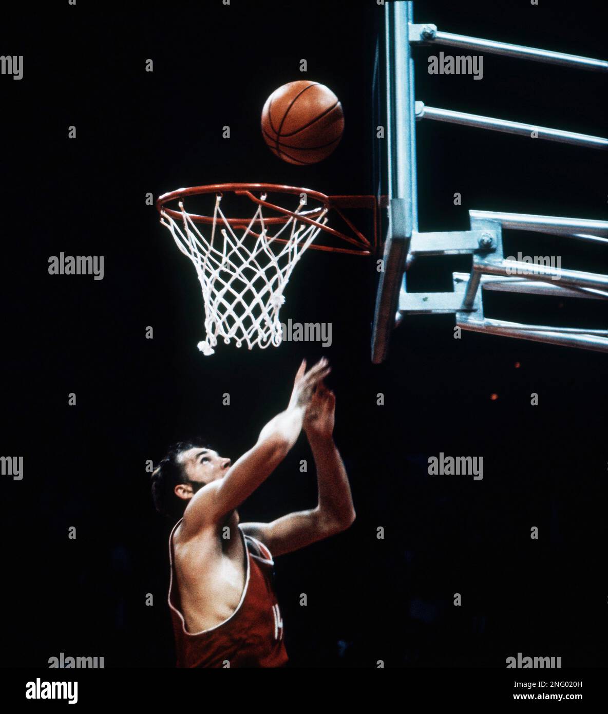 Soviet Union's Alexander Belov hits the winning basket to give the ...