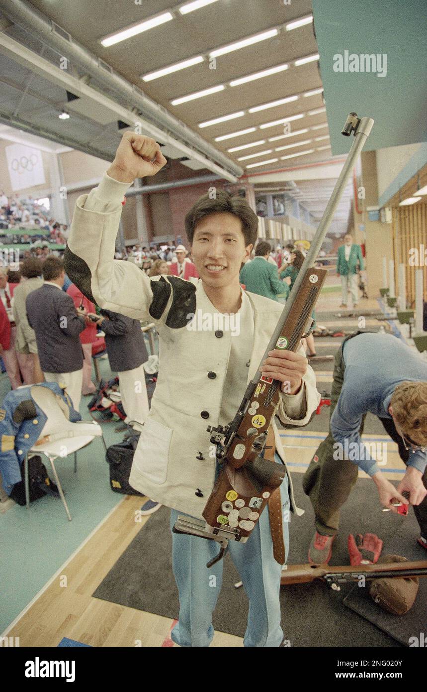 South Korea's Lee Eun-Chul celebrates after winning Olympic gold in the ...