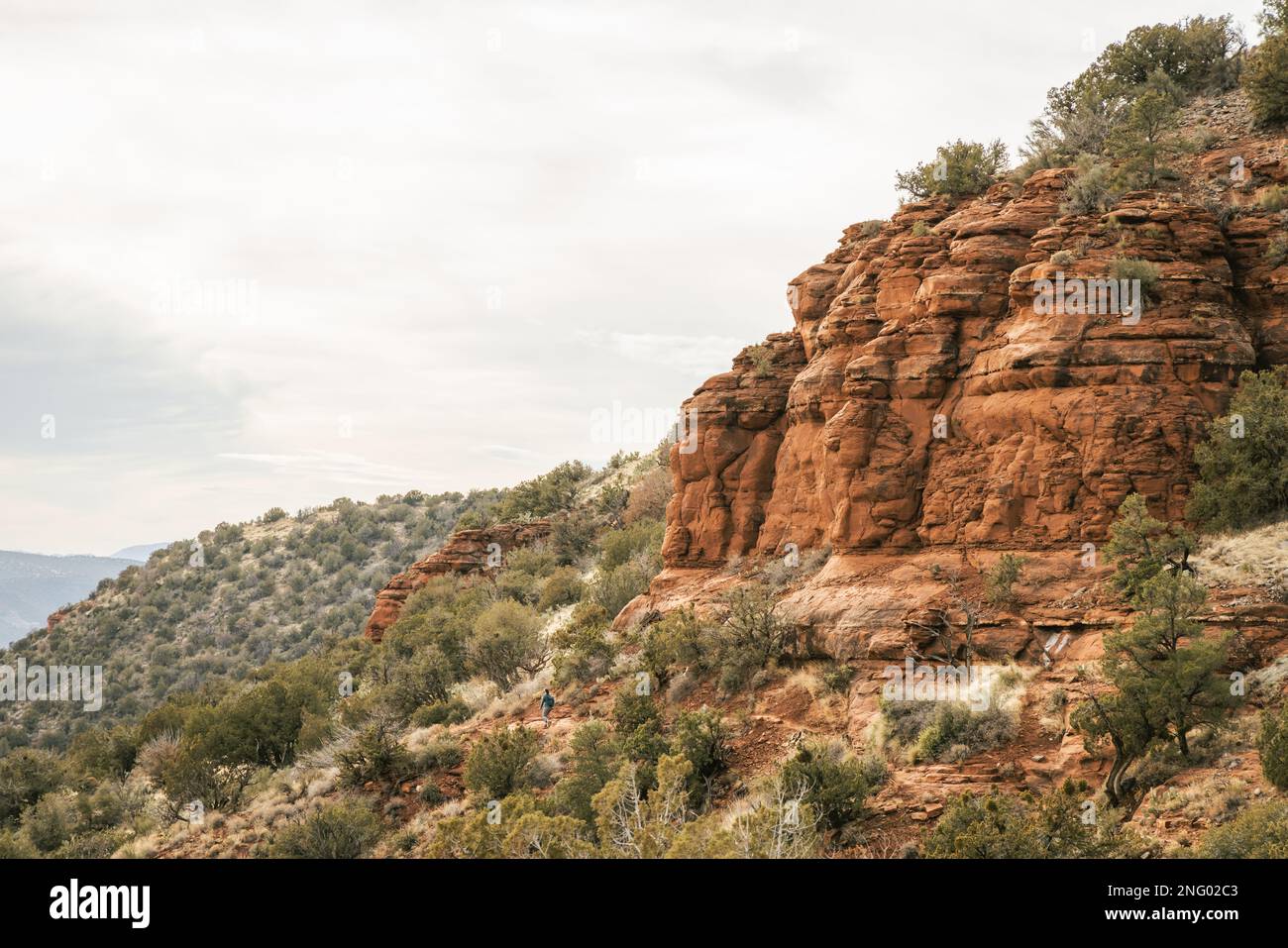Young female woman walking on popular hiking trail in Sedona Arizona ...
