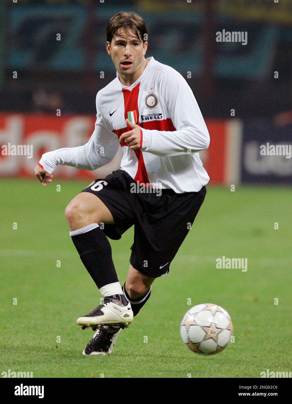 Inter Milan Brazilian defender Maxwell controls the ball during the ...