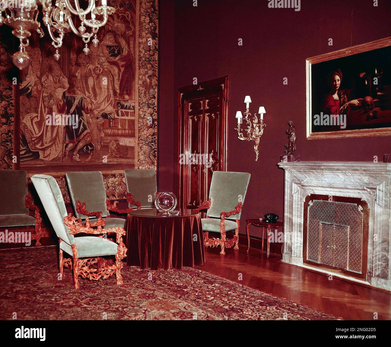 Pictured here is an interior view of the Quirinale Palace in Rome ...