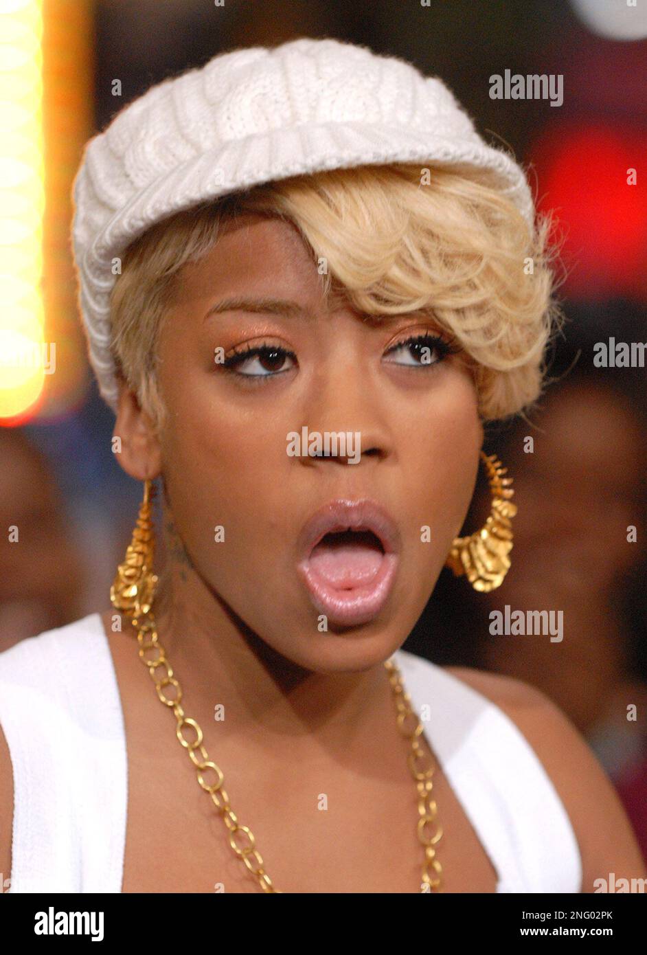 Singer Keyshia Cole makes an appearance at MTV Studios in Times Square ...