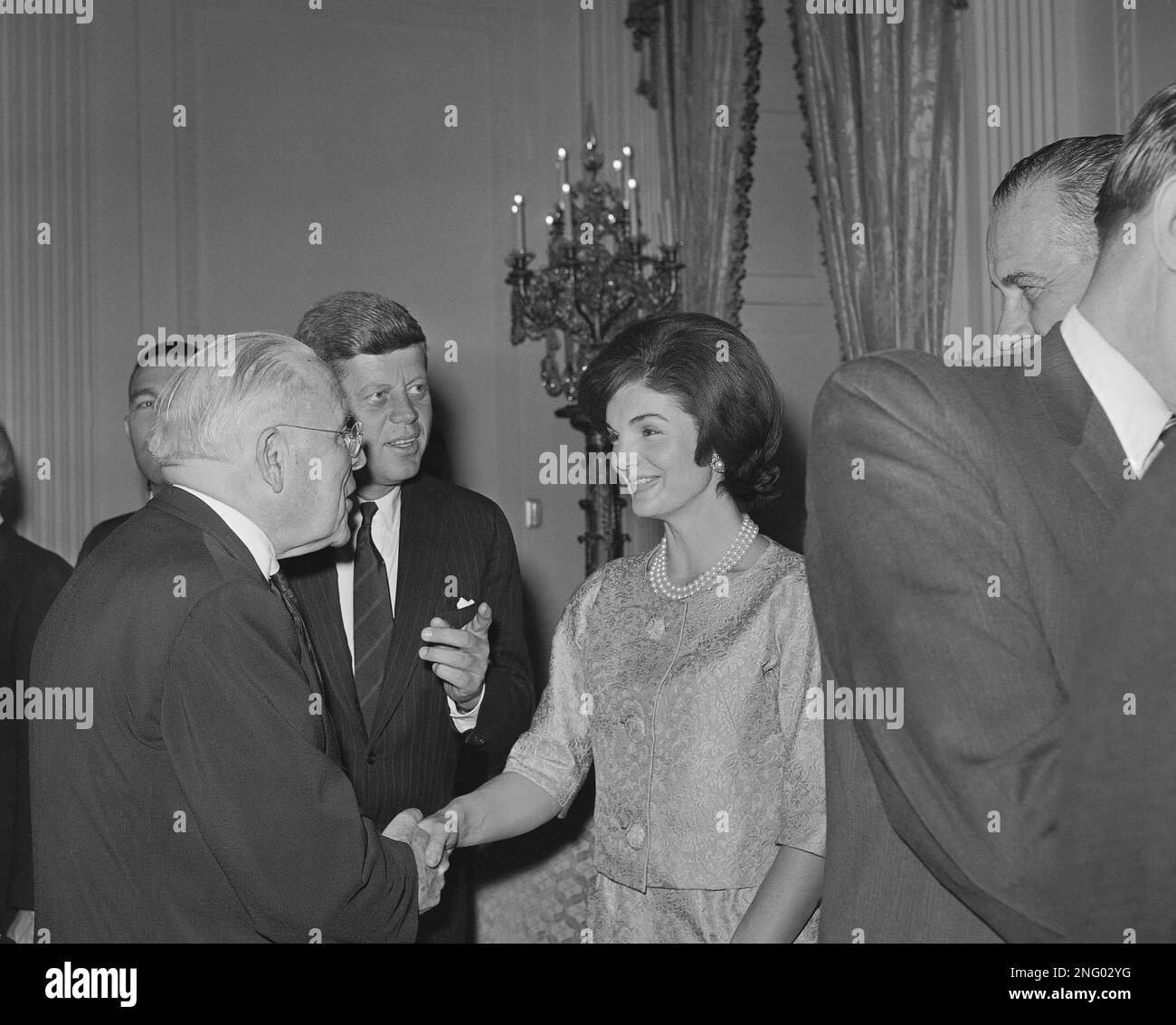 Gov. David Lawrence of Pennsylvania greets Jacqueline Kennedy as ...